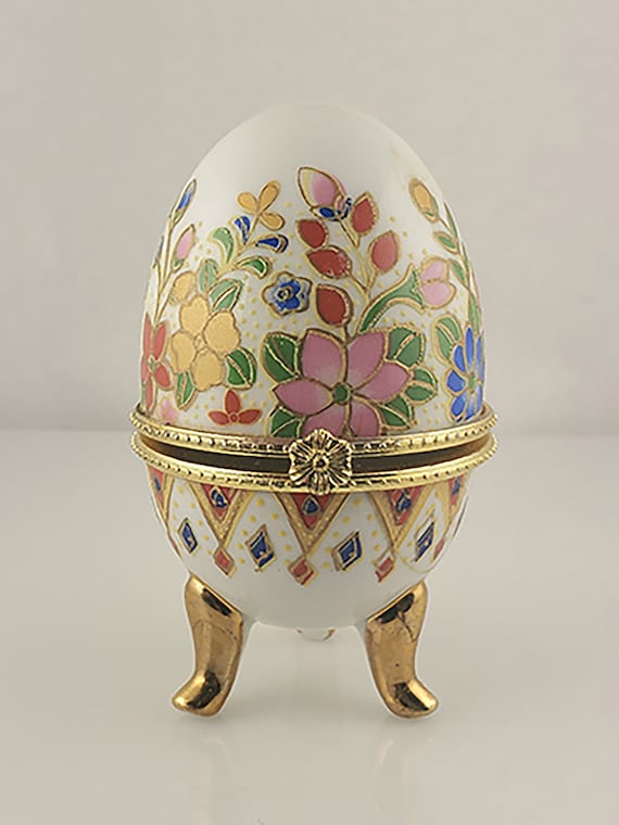 vintage hand painted egg - Gem
