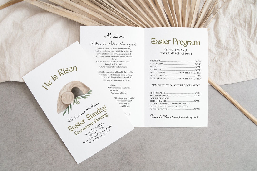 LDS Easter Sacrament Meeting Program, LDS Easter Easter Program, Church ...