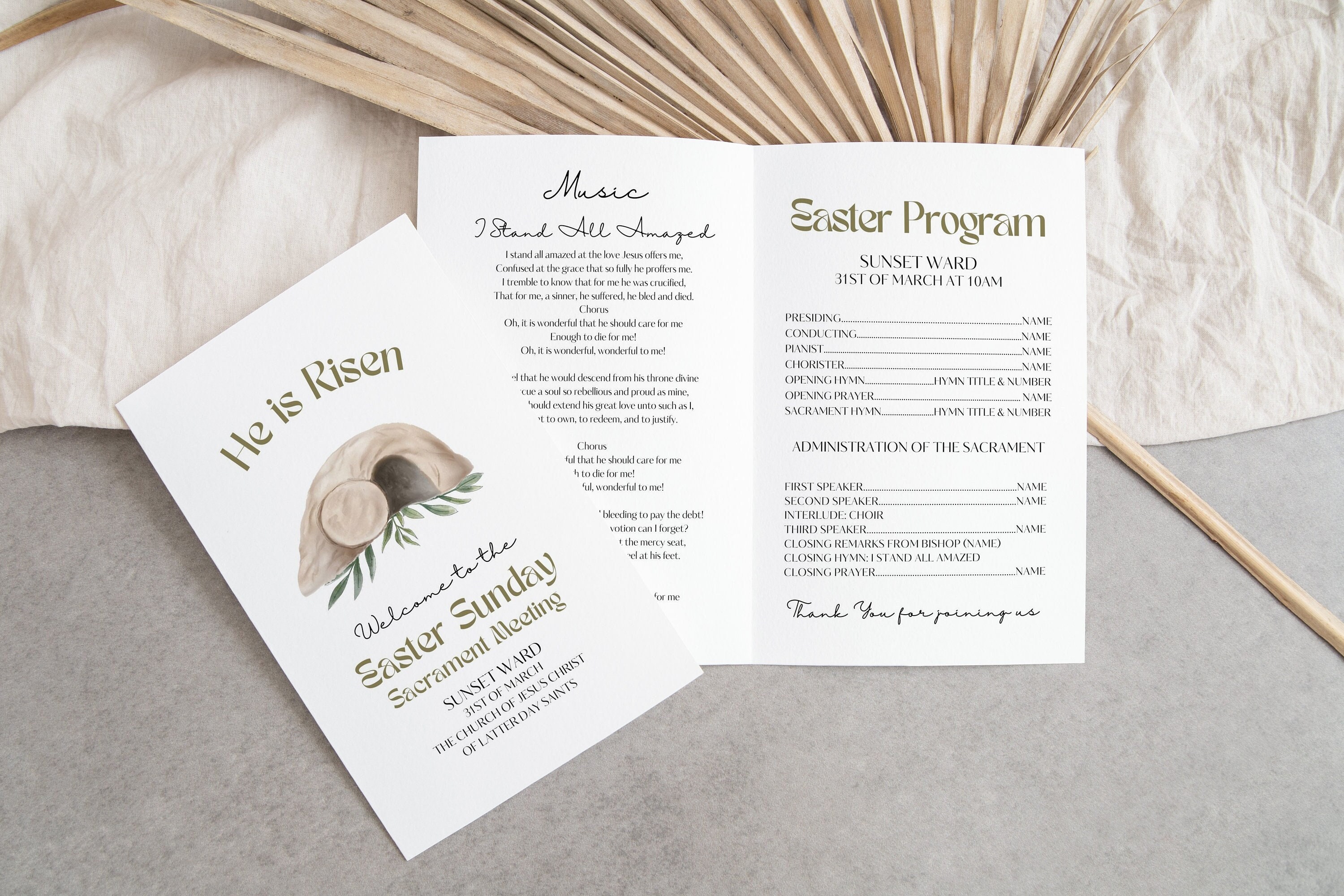 LDS Easter Sacrament Meeting Program, LDS Easter Easter Program, Church ...