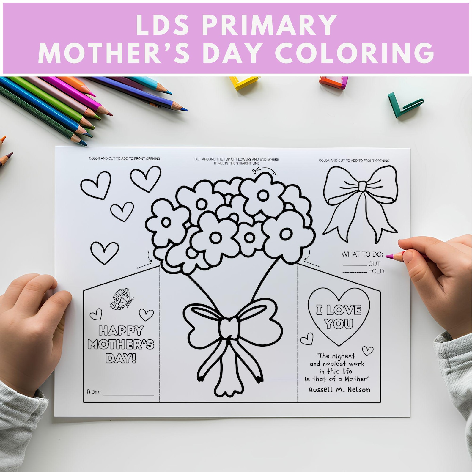 LDS Primary Mothers Day Card, Primary Mother's Day Worksheet, Mother's ...