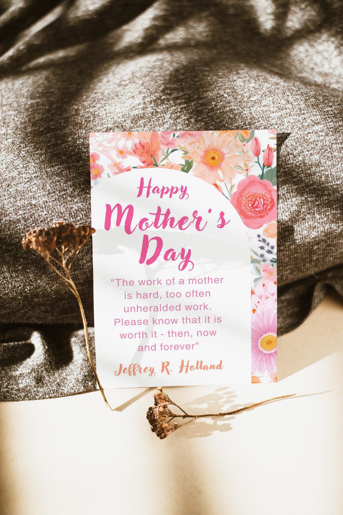 LDS Mother's Day Quote Card, LDS Mother's Day Handout, Mother's Day ...
