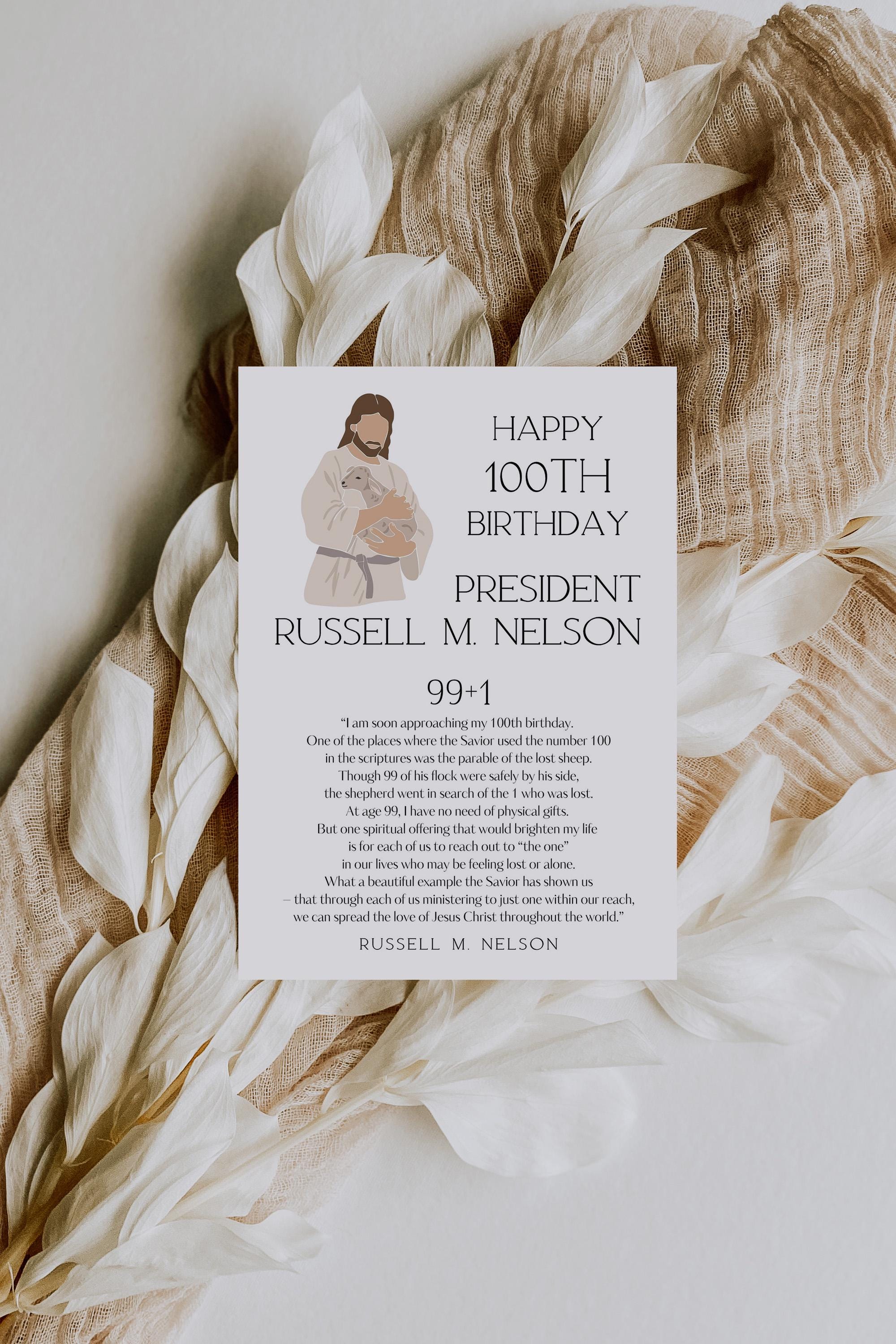 President Nelson Birthday Handout, 99+1 Handout, Relief Society ...