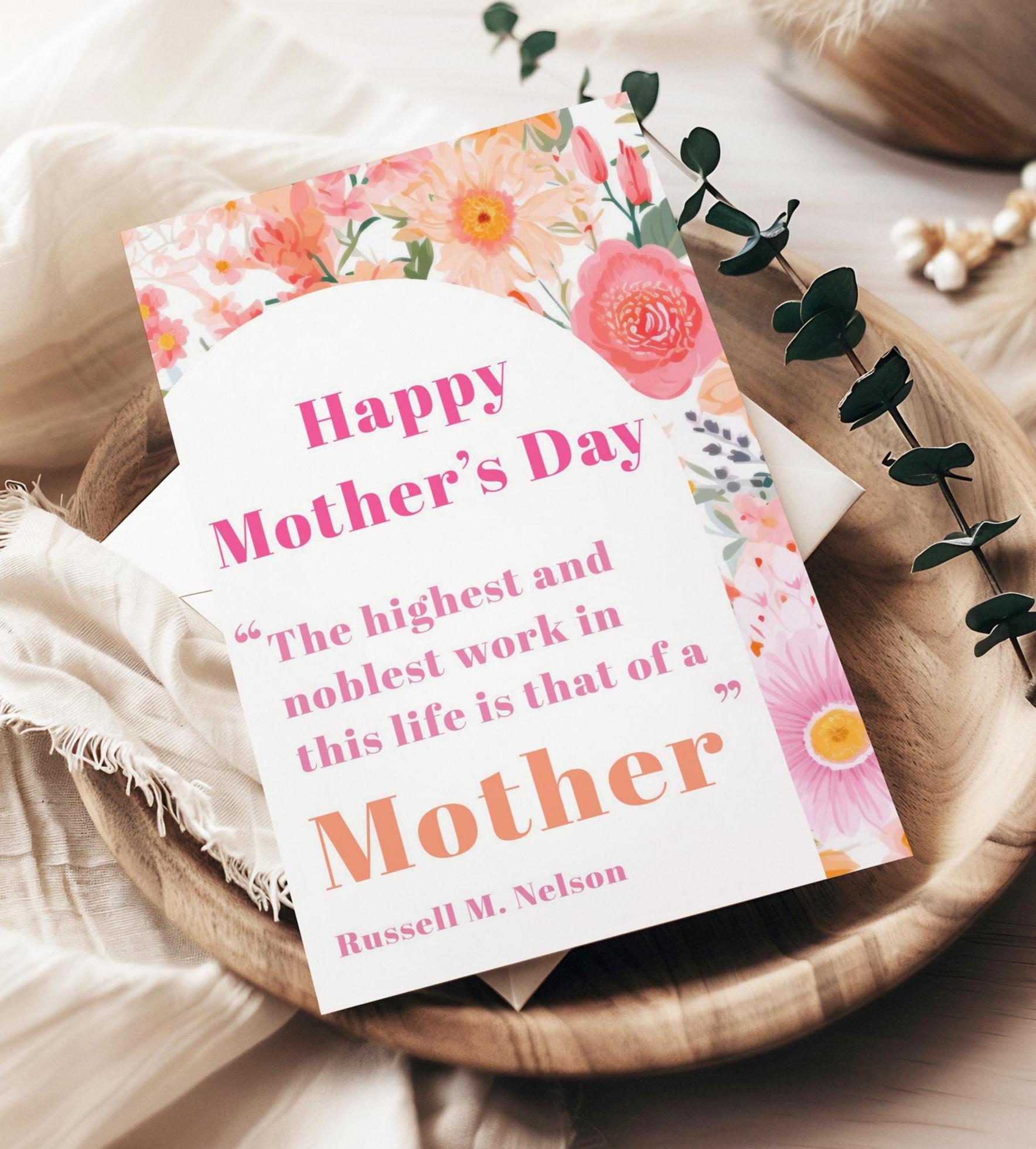 LDS Mother's Day Quote Card, LDS Mother's Day Card, Mother's Day ...