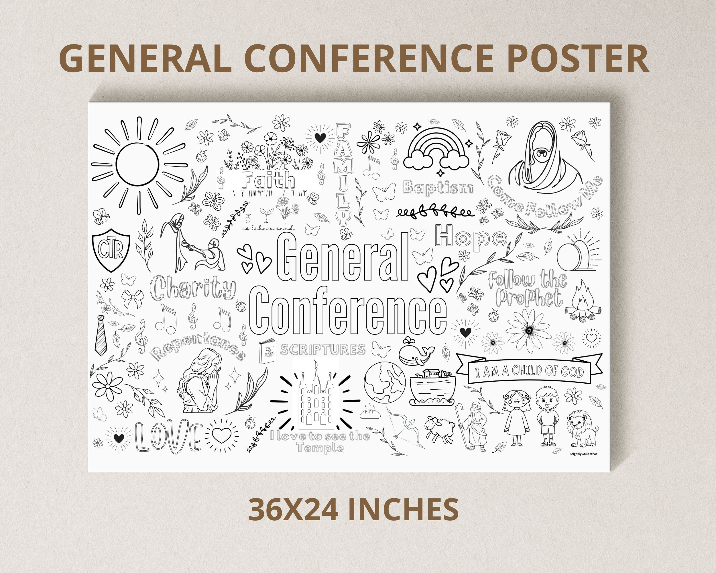 General Conference Coloring Poster 36x24 Instant Download, Oversized ...