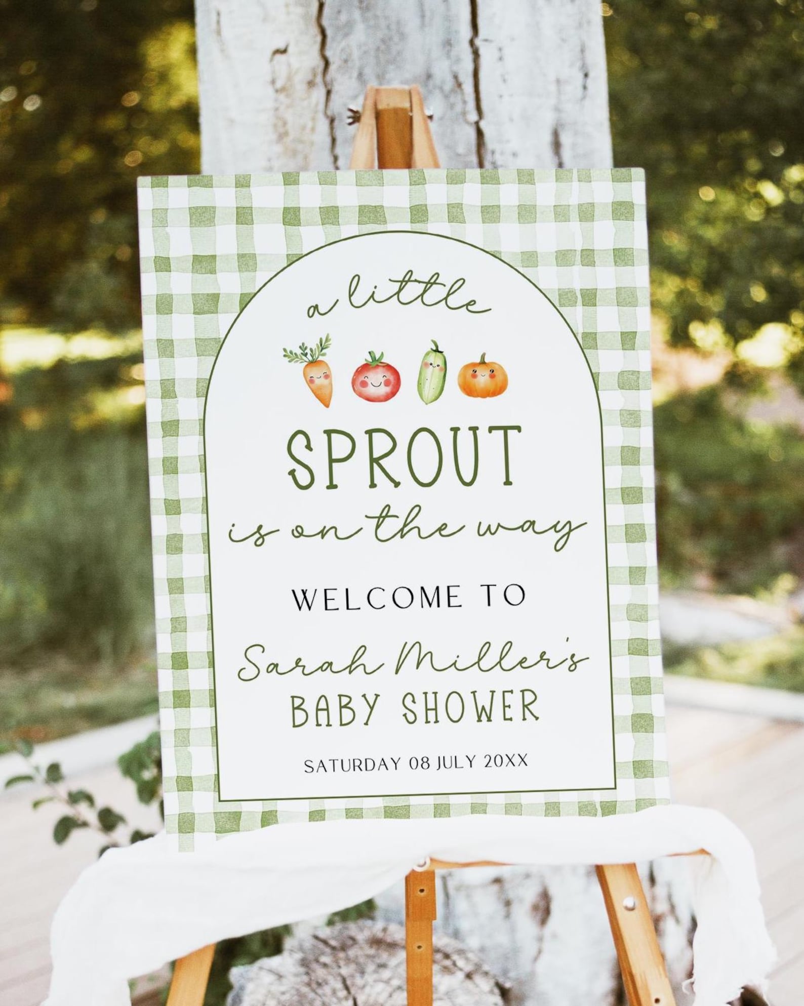 Little Sprout Baby Shower Welcome Sign, Farmers Market Baby Shower ...