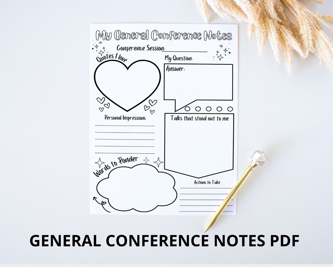 General Conference Notes Printable, Coloring General Conference Note ...