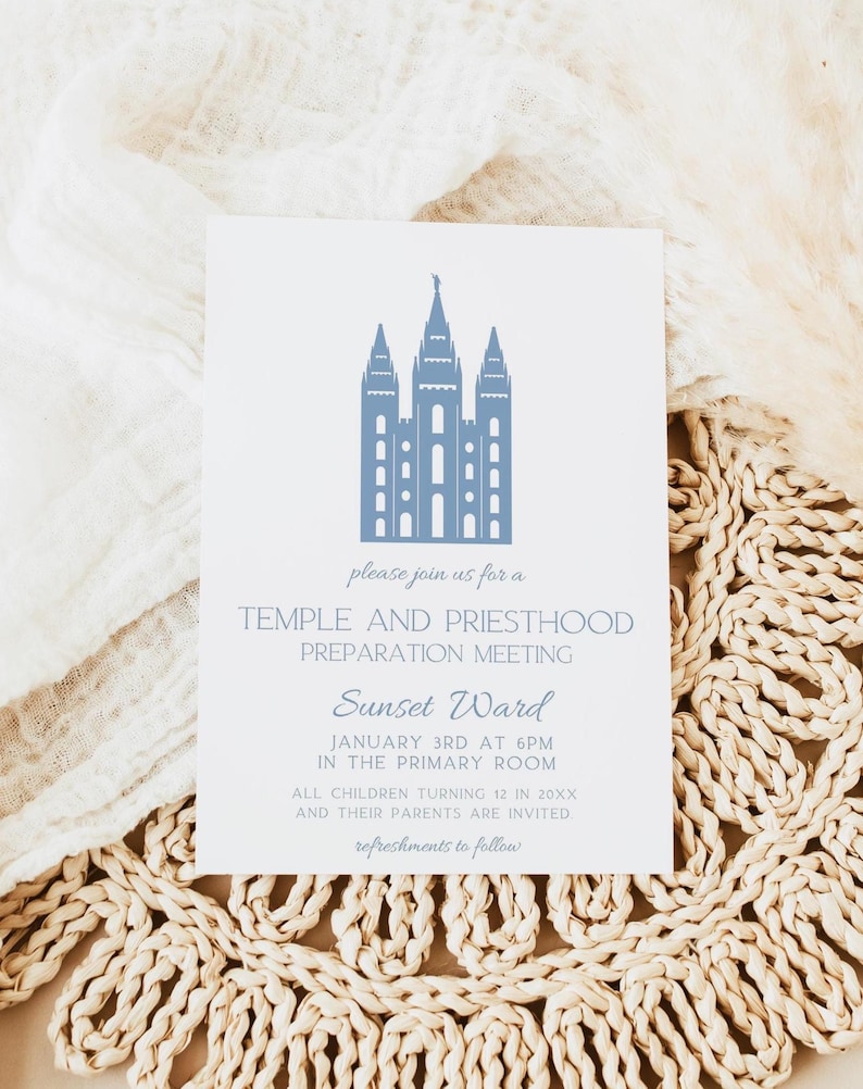LDS Temple and Priesthood Preparation Meeting Invitation, Canva ...