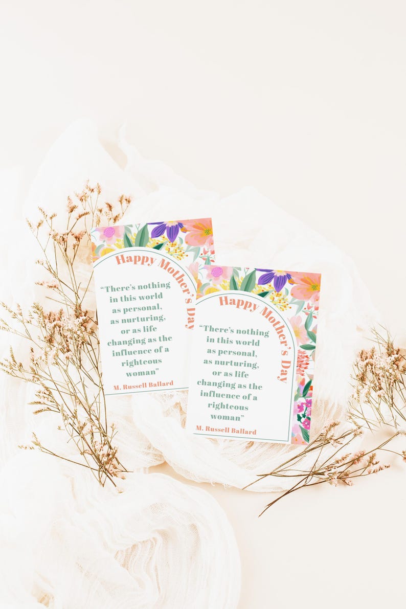 LDS Mother's Day Quote Card, LDS Mother's Day Card, Mother's Day ...