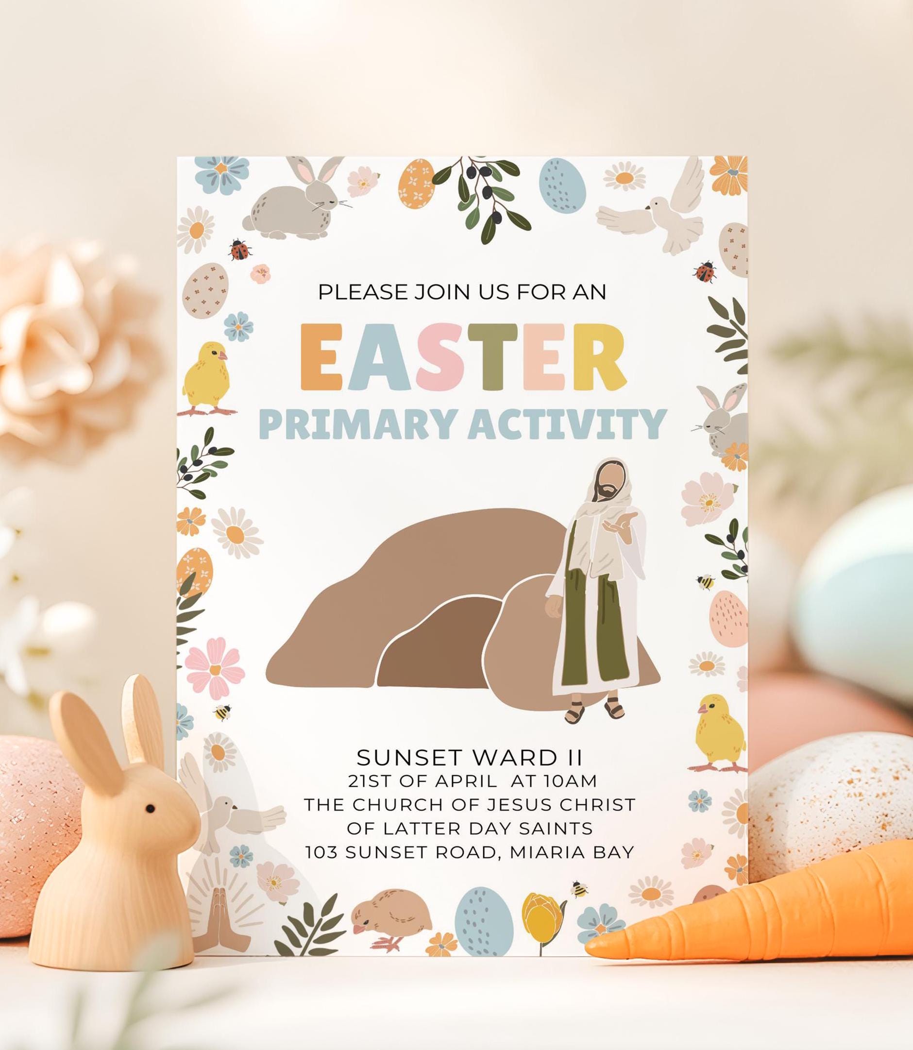 LDS Primary Easter Activity Invitation, LDS Primary Easter Egg Hunt ...