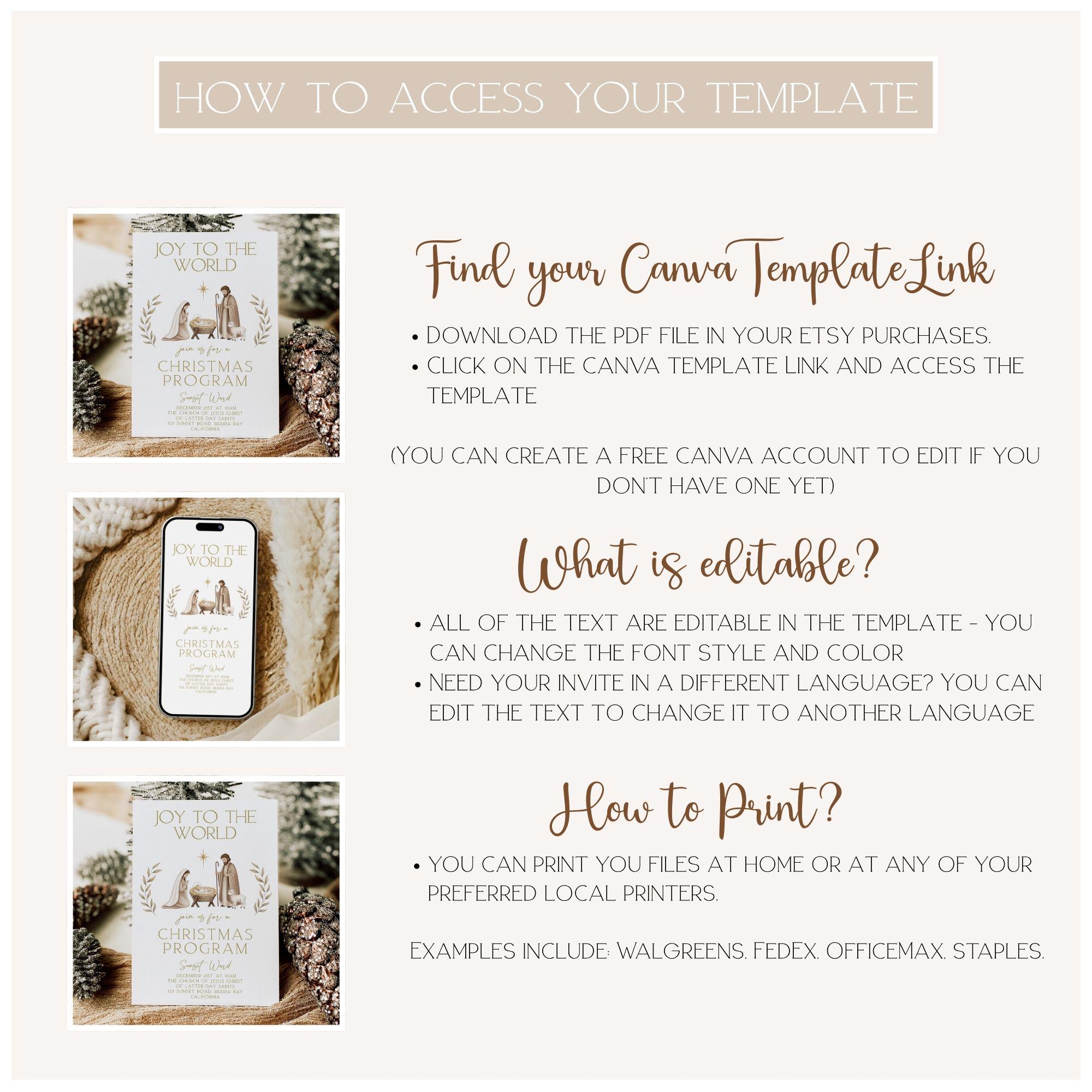 LDS Christmas Program Invitation, Christmas Sacrament Meeting ...