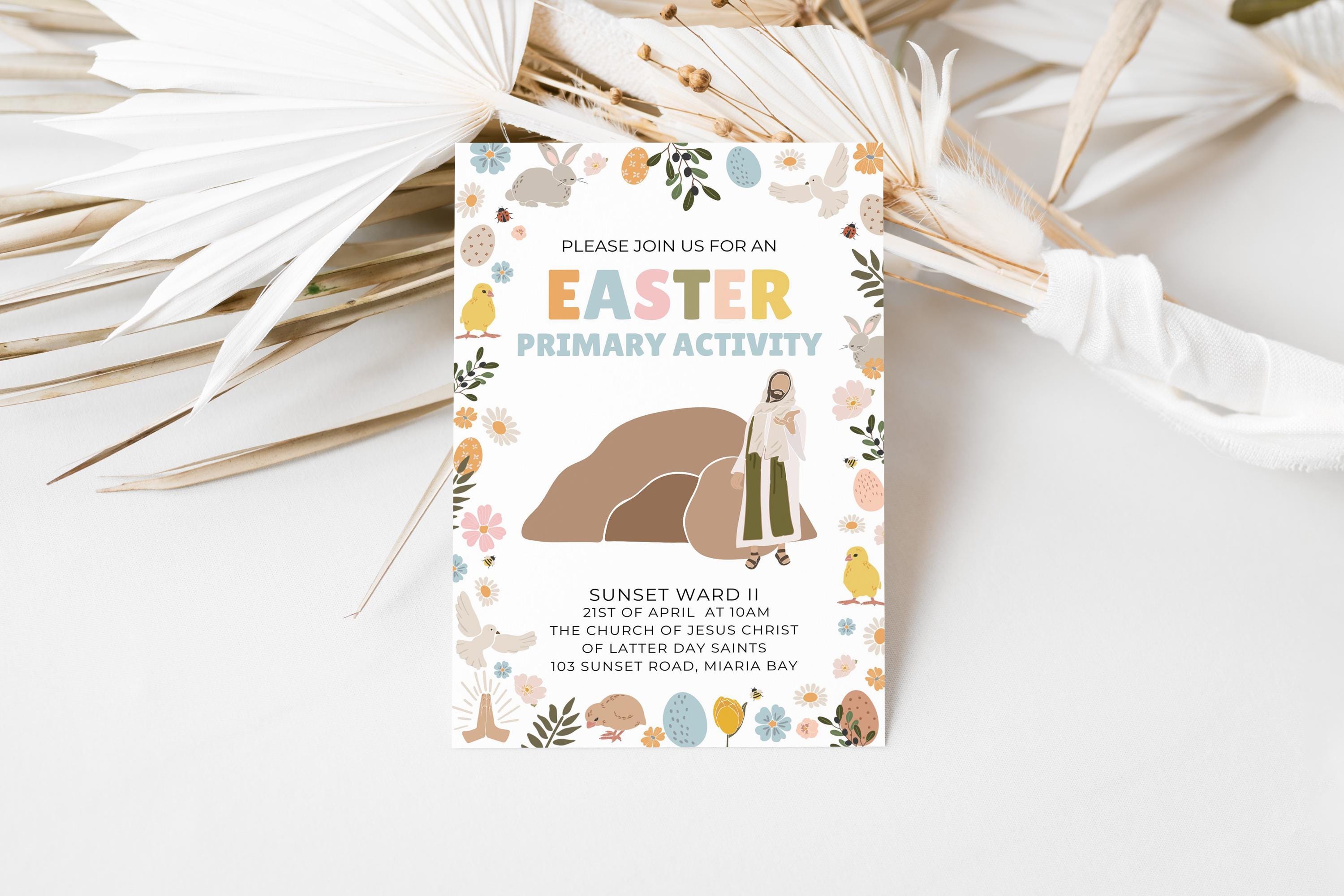 LDS Primary Easter Activity Invitation, LDS Primary Easter Egg Hunt ...