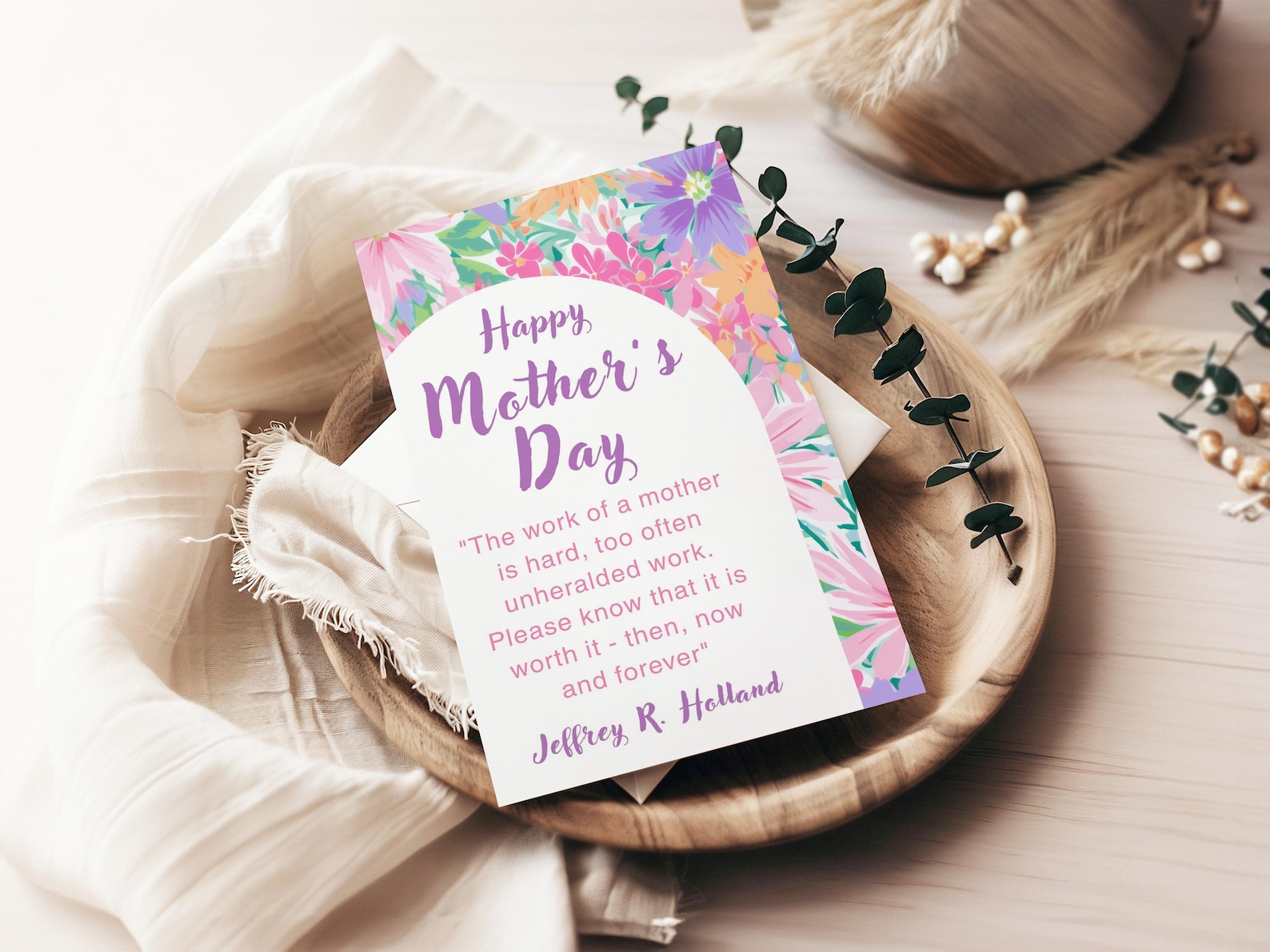 LDS Mother's Day Quote Card, LDS Mother's Day Handout, Mother's Day ...
