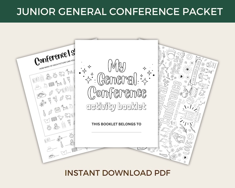 General Conference Packet, Junior Primary General Conference Booklet ...