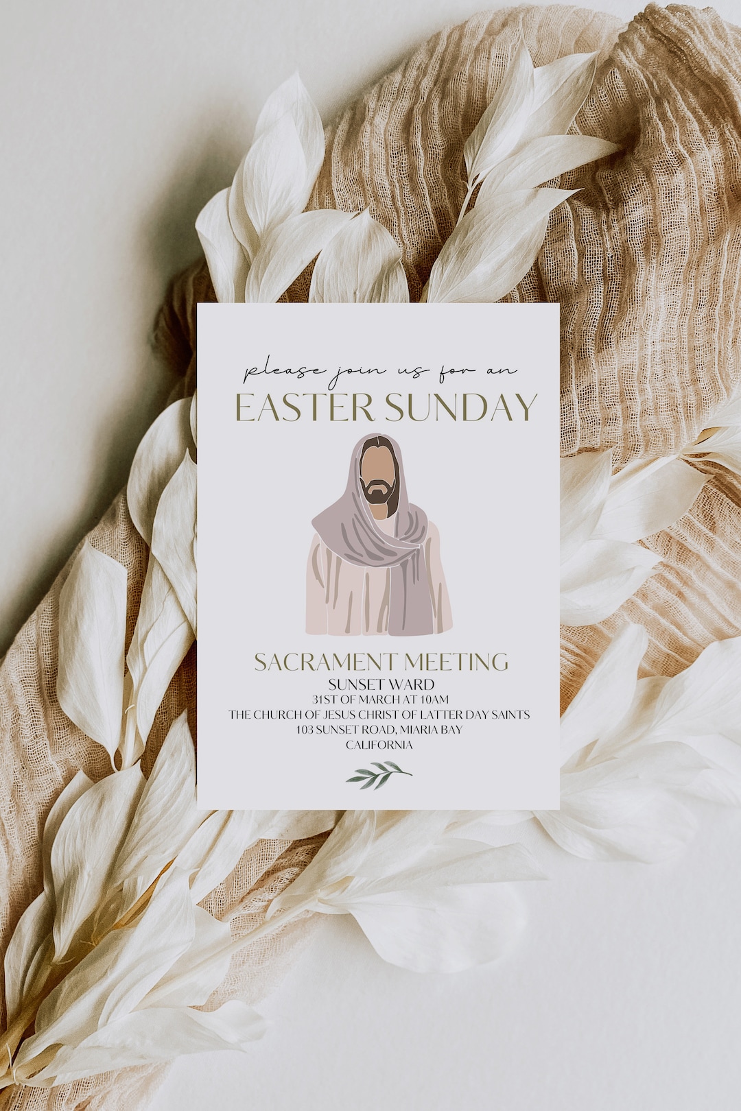 LDS Easter Invitation, Canva Template, LDS Easter Invitation, He is ...