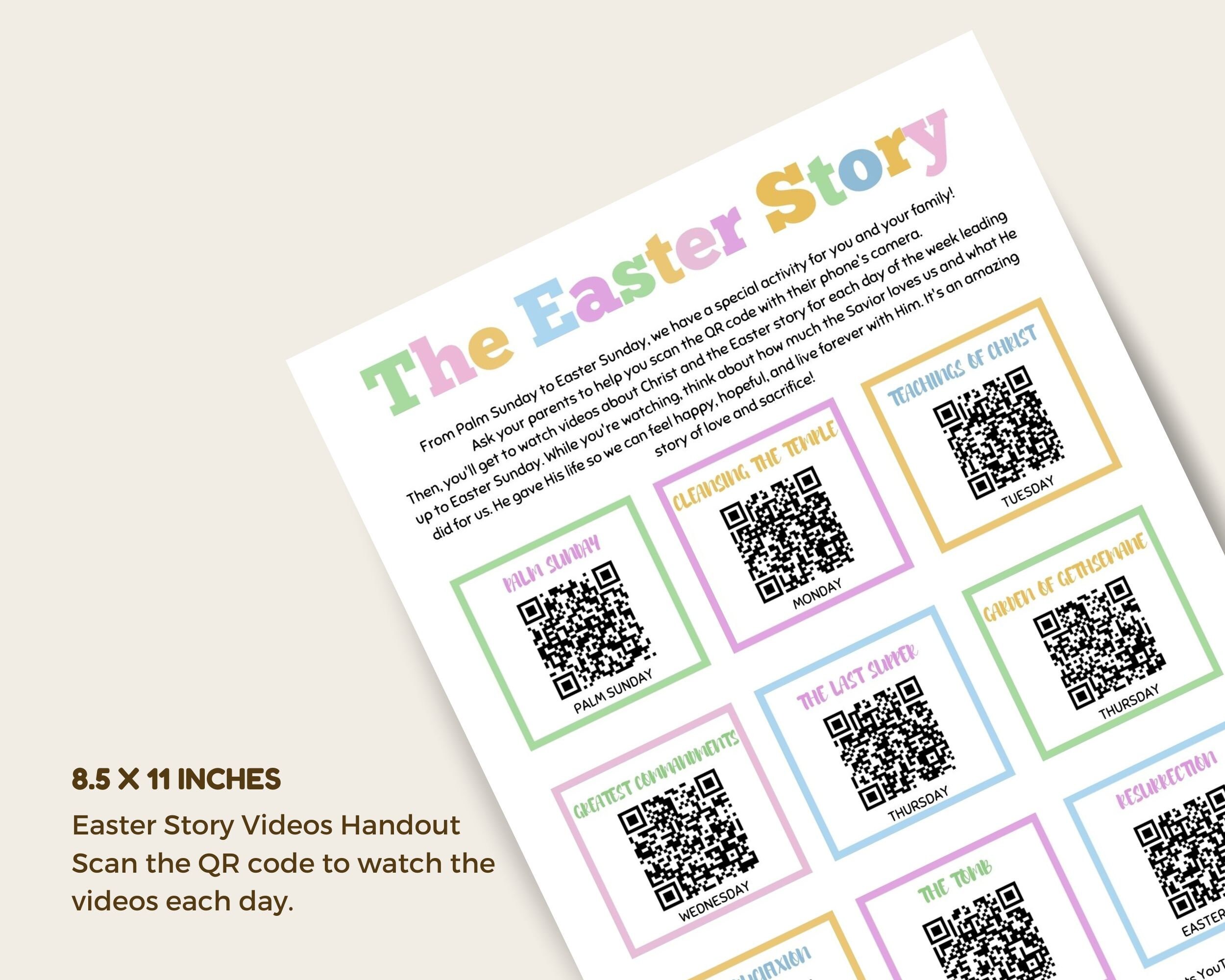 LDS Easter Handout for Primary, LDS Easter Videos Countdown QR Code ...