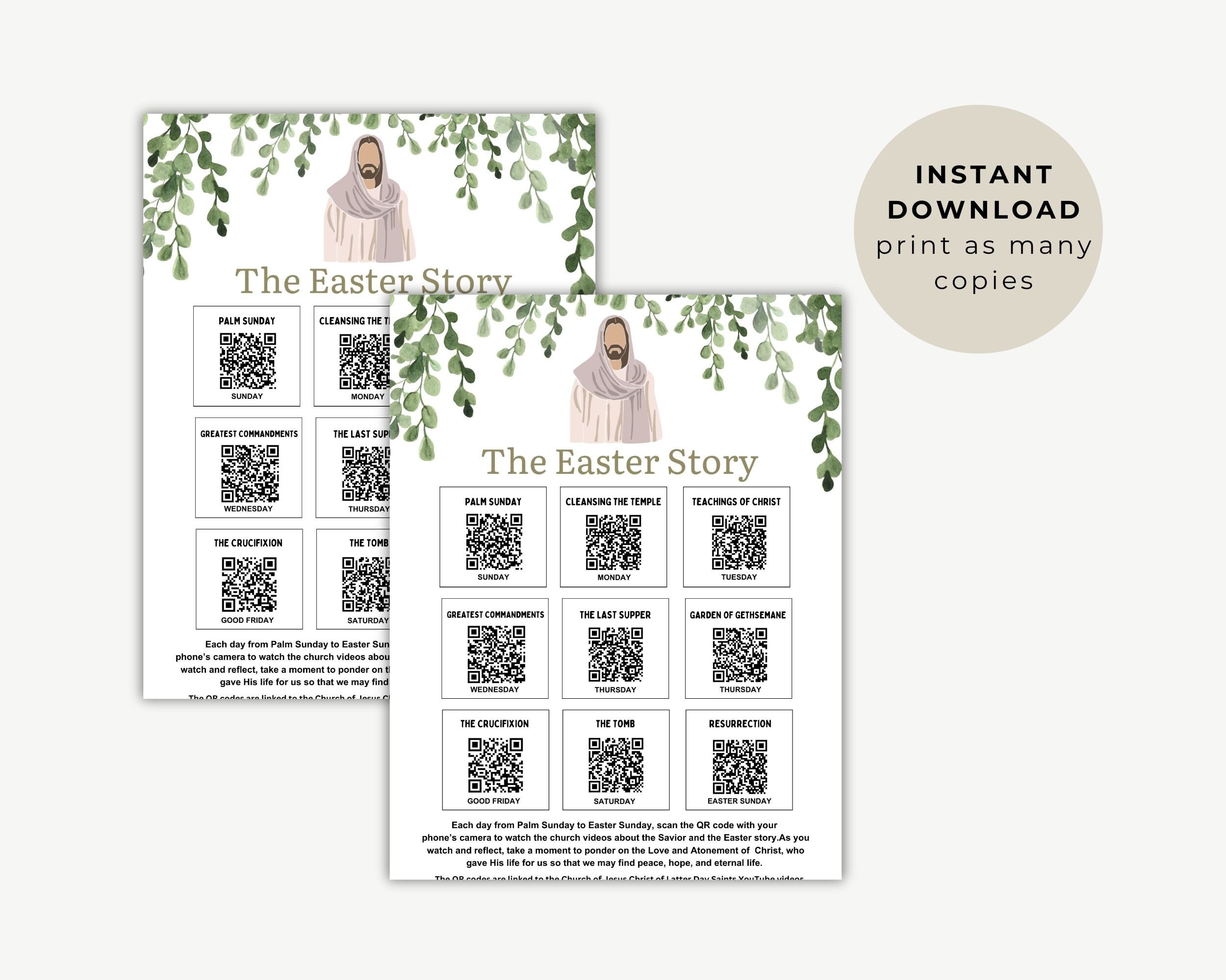 LDS Youth Easter Handout, LDS Easter Videos Countdown QR Code Handout ...