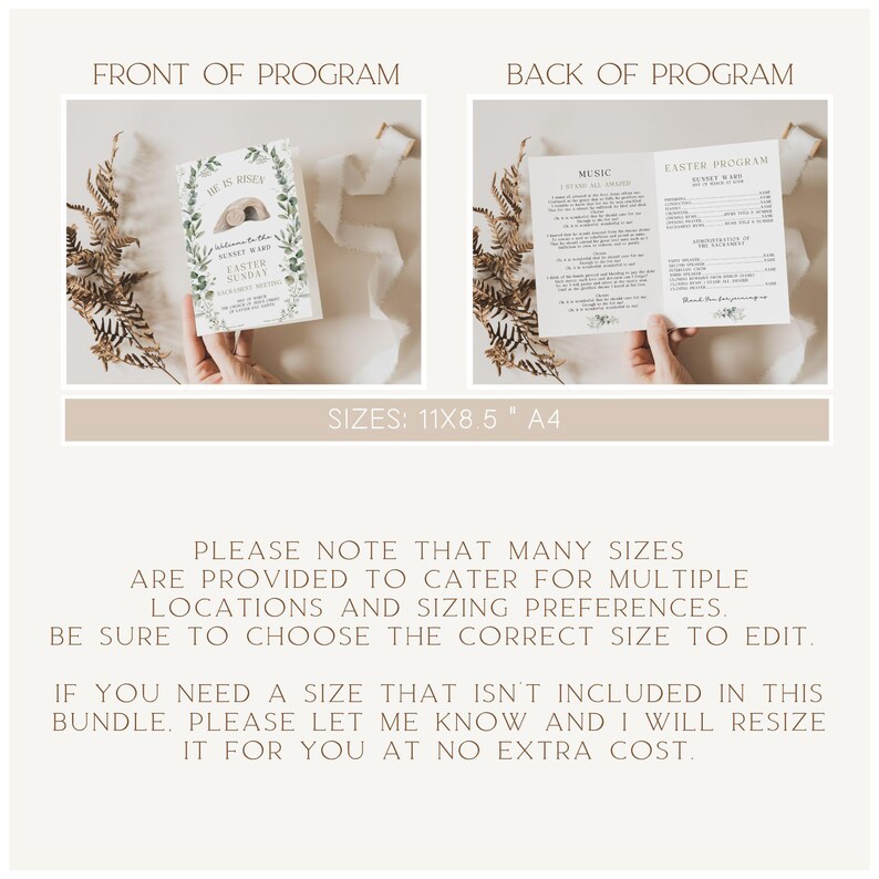 LDS Easter Sacrament Meeting Program Bundle, LDS Easter Program, Church ...