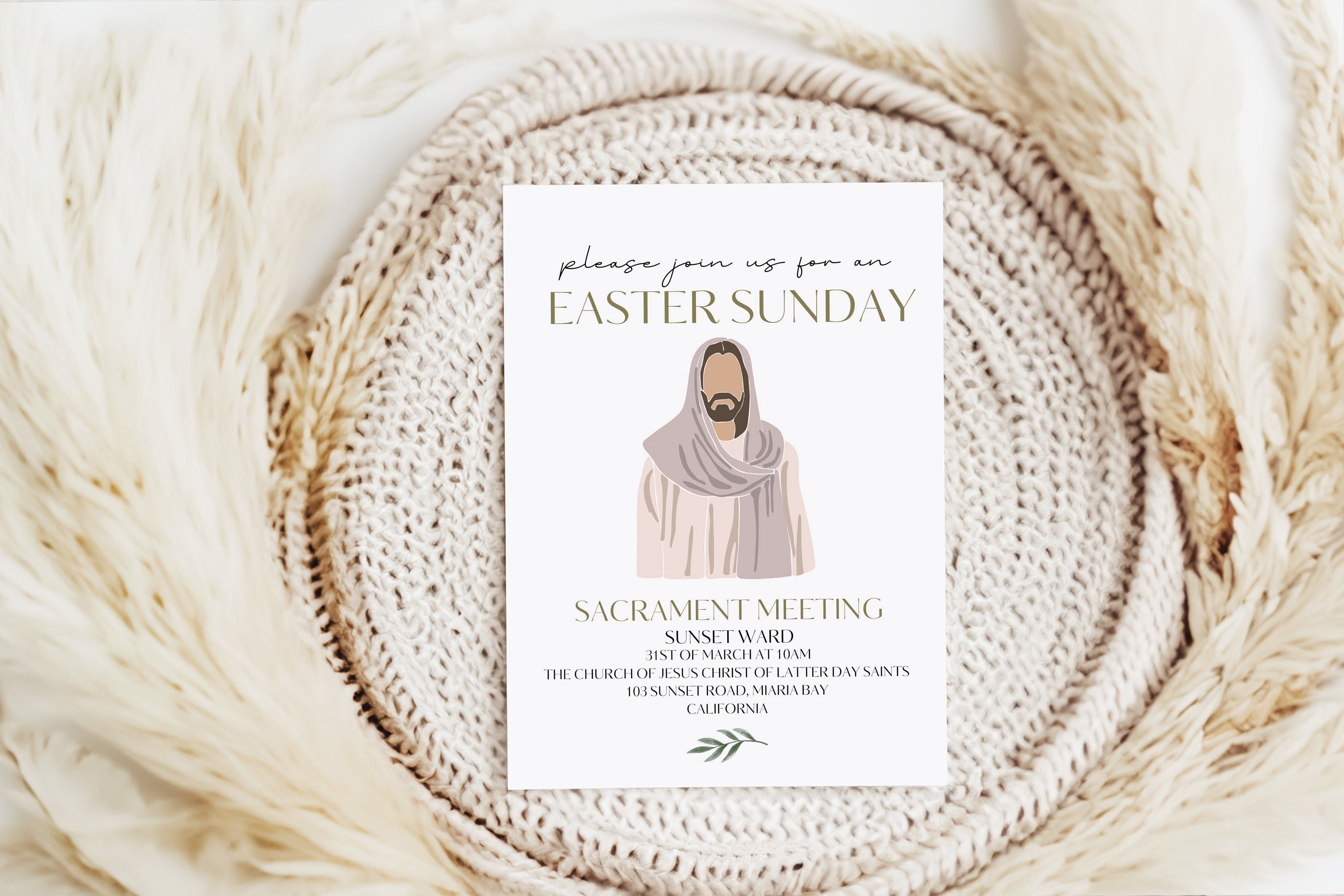 LDS Easter Invitation, Canva Template, LDS Easter Invitation, He is ...