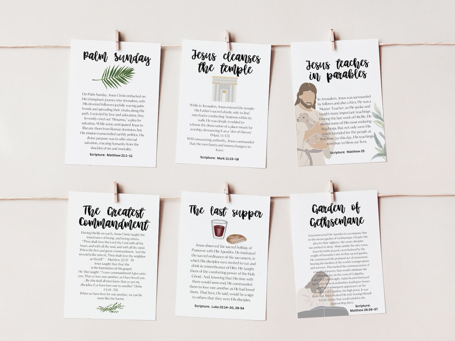 LDS Easter Countdown Cards, Easter Story Cards, Easter Story Cards ...