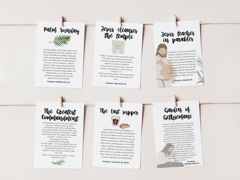LDS Easter Countdown Cards, Easter Story Cards, Easter Story Cards ...