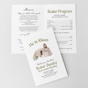 LDS Easter Sacrament Meeting Program, LDS Easter Easter Program, Church Easter Program, Neutral ...