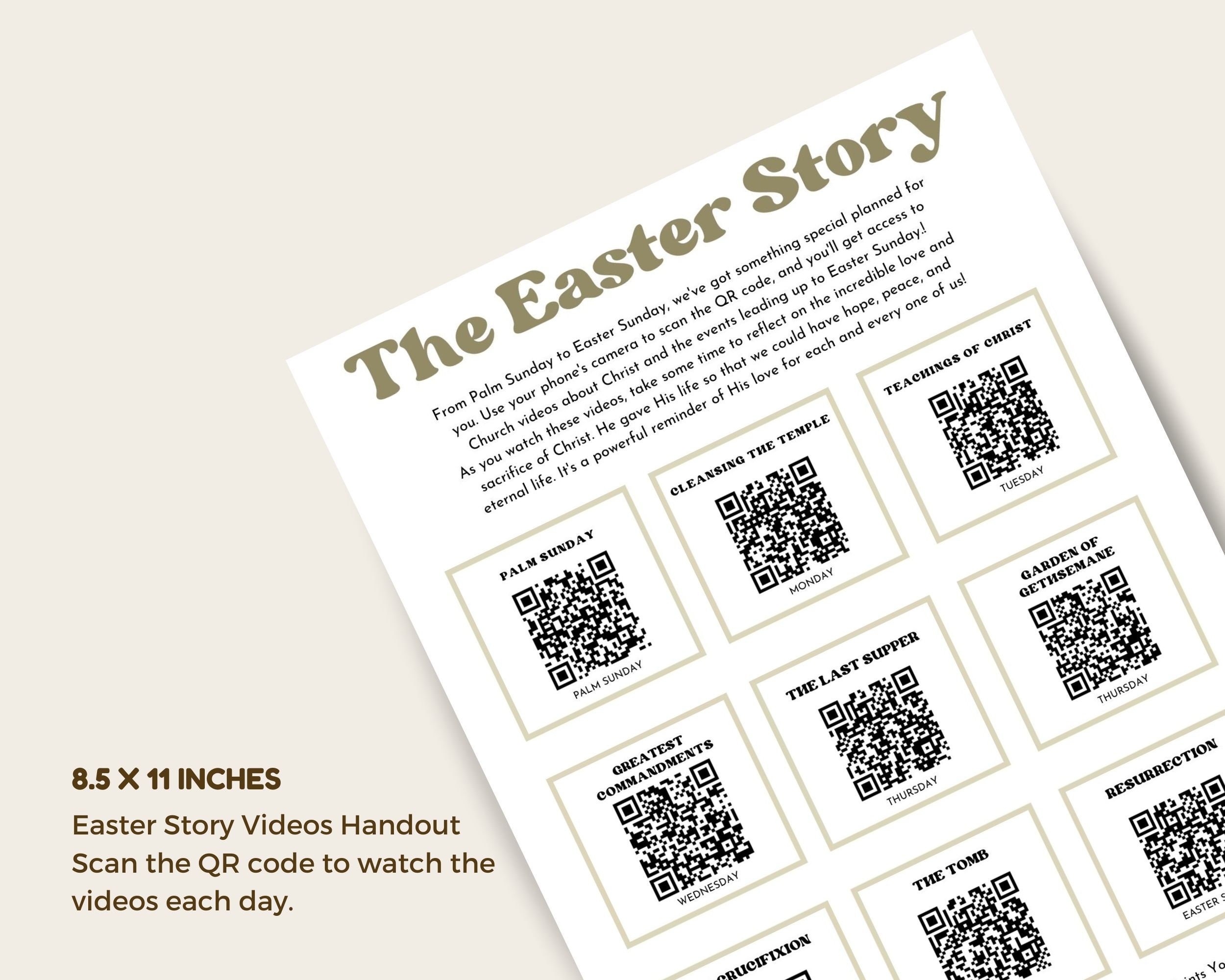 LDS Youth Easter Handout, LDS Easter Videos Countdown QR Code Handout ...