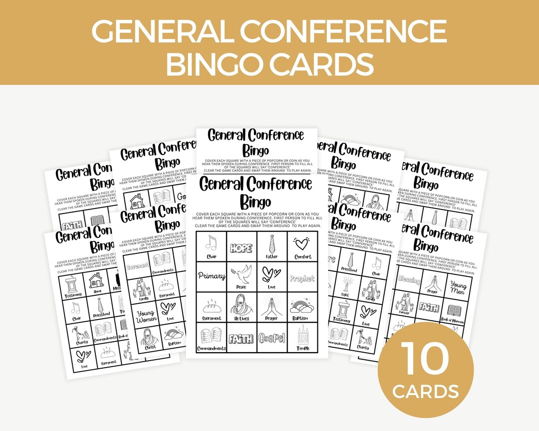 General Conference Bingo Cards, Primary General Conference, Kids ...