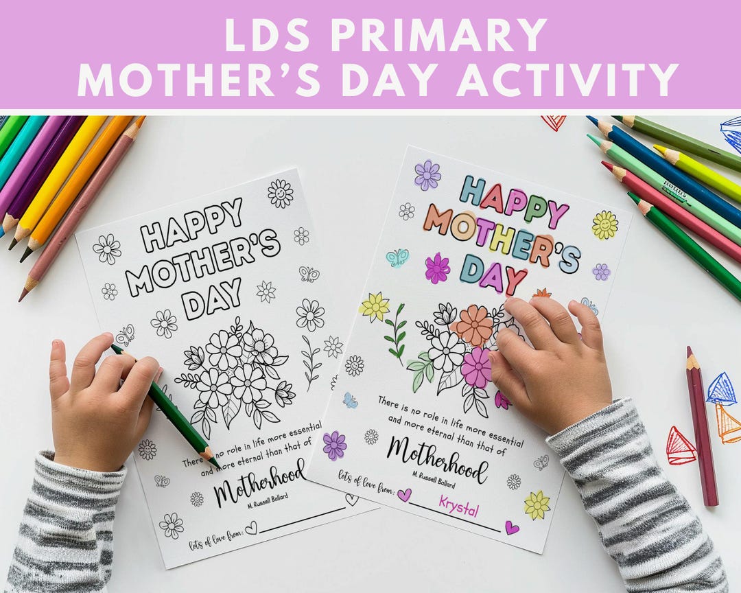 LDS Primary Mothers Day Activity, Junior Primary Mother's Day Worksheet ...