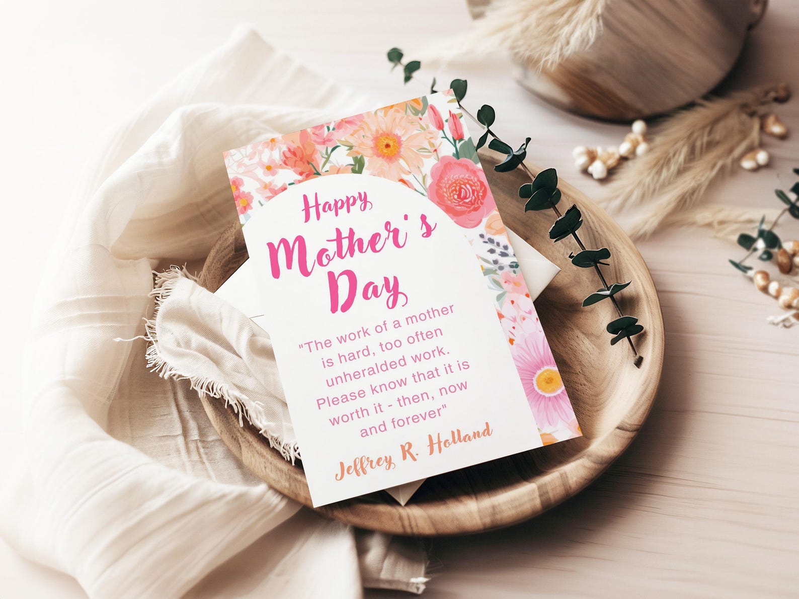 LDS Mother's Day Quote Card, LDS Mother's Day Handout, Mother's Day ...