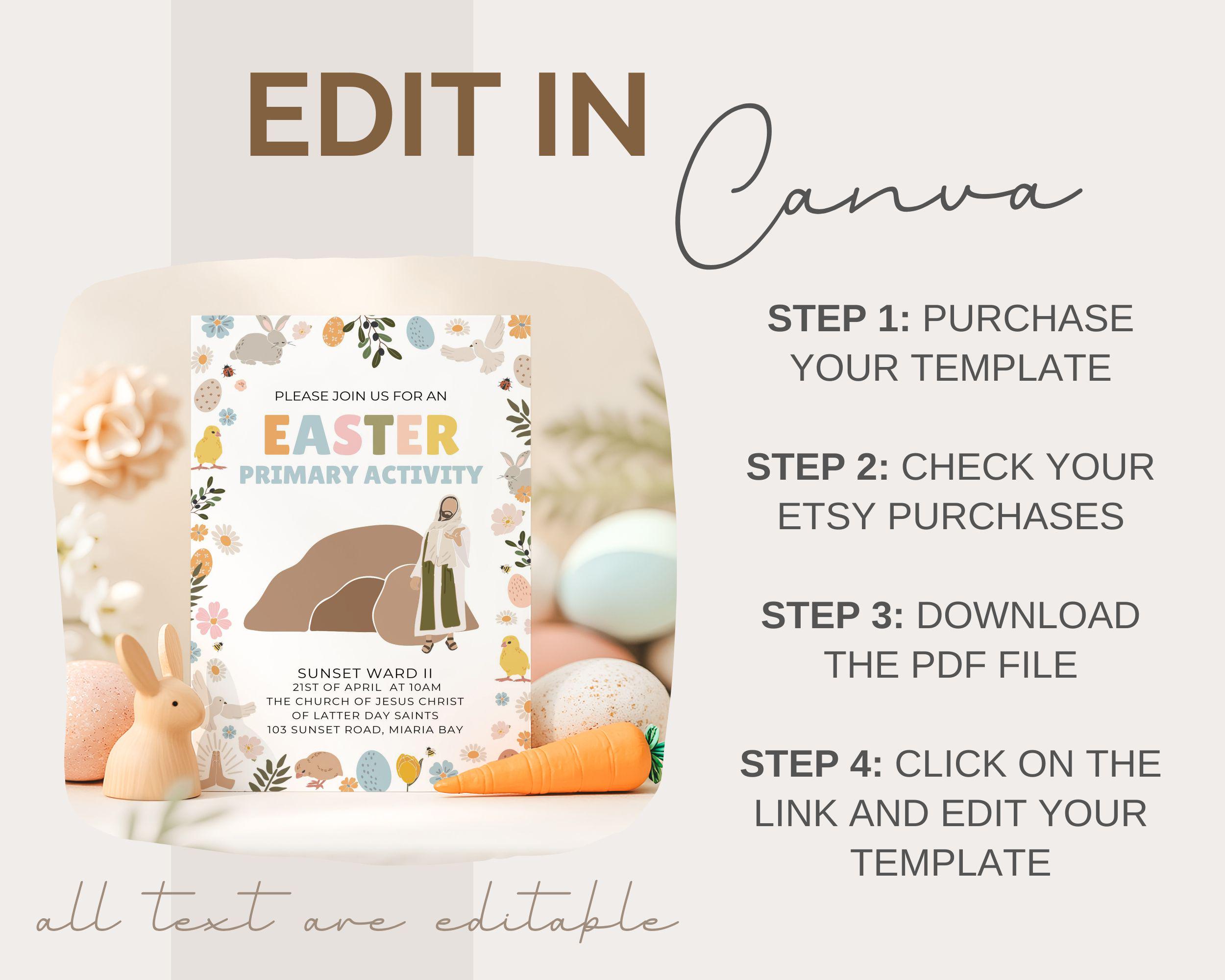 LDS Primary Easter Activity Invitation, LDS Primary Easter Egg Hunt ...