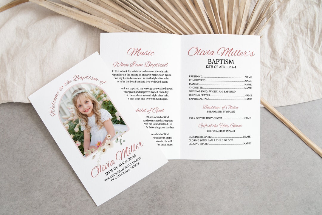 LDS Baptism Program Girl, Baptism Program LDS, Great to Be 8, LDS ...