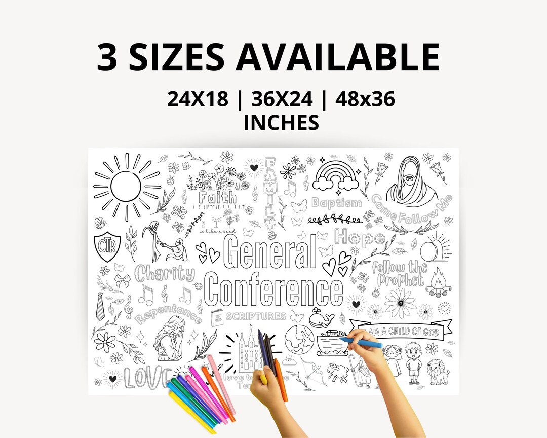 General Conference Coloring Poster Instant Download, Oversized Coloring ...