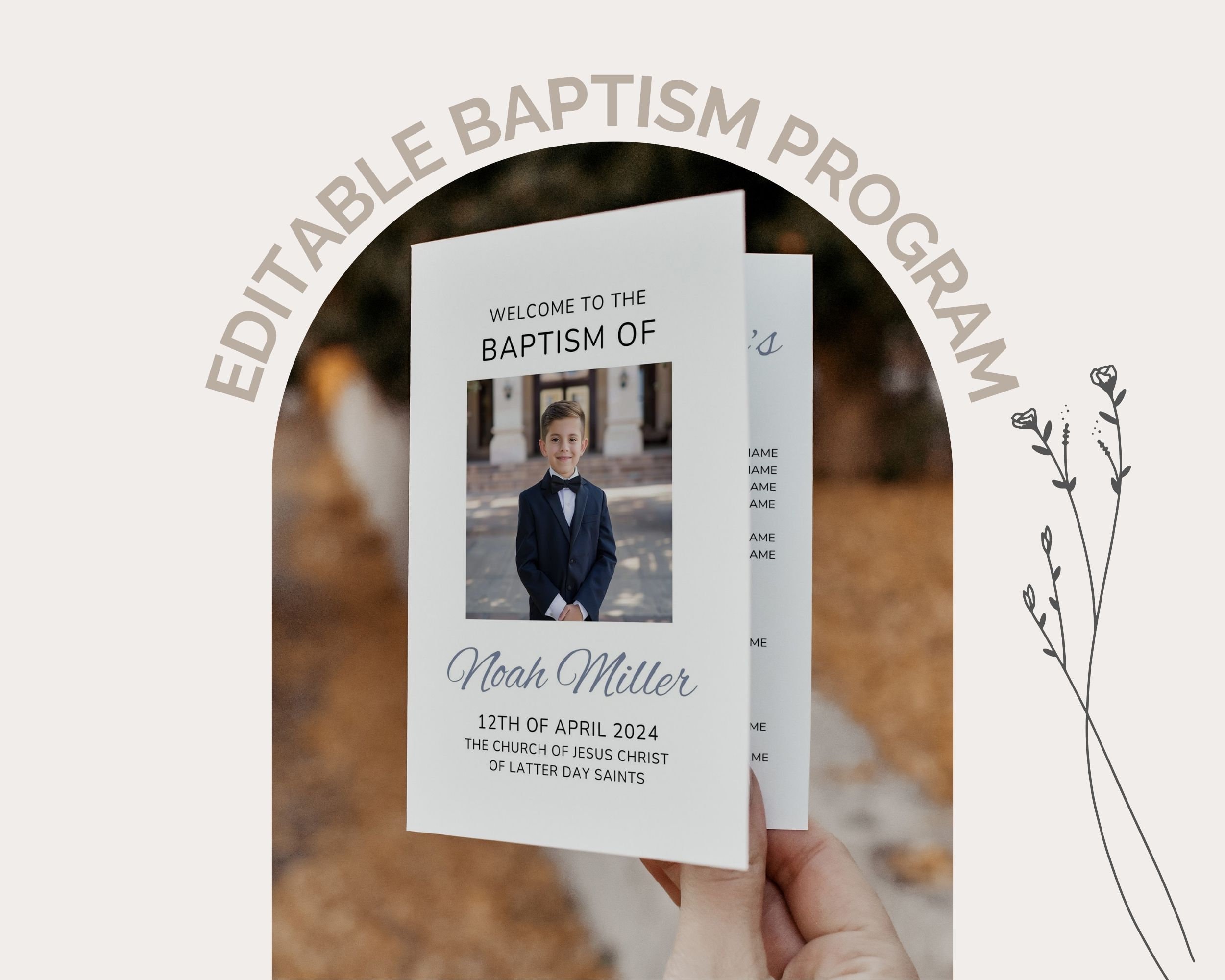 LDS Baptism Program Boy, Baptism Program for Boy, Great to Be 8, Blue ...