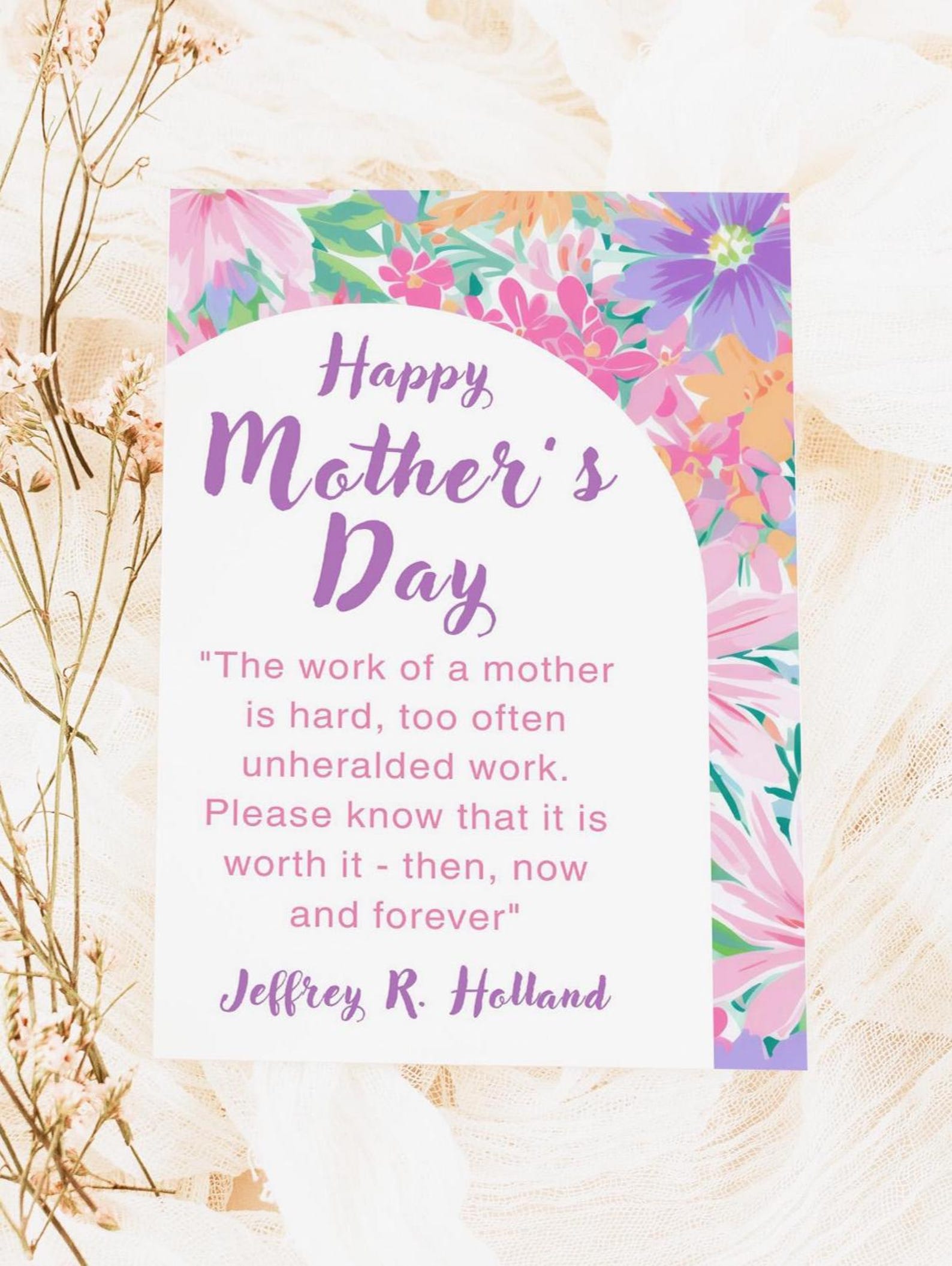 LDS Mother's Day Quote Card, LDS Mother's Day Handout, Mother's Day ...