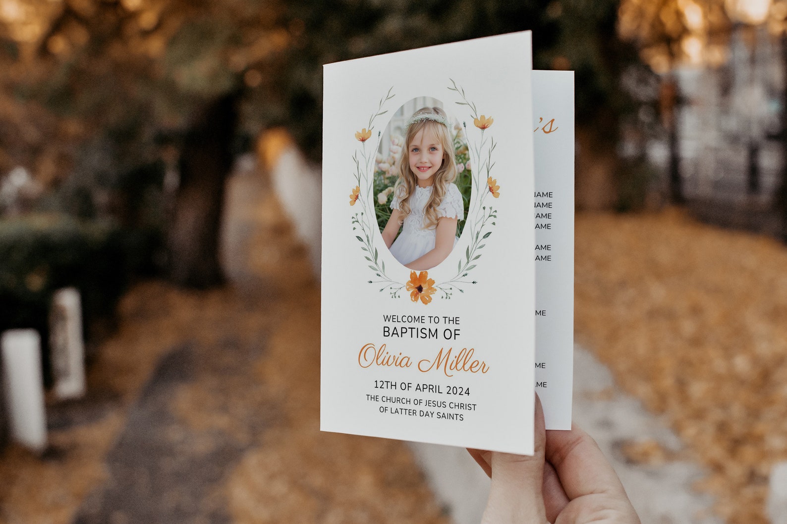LDS Baptism Program Girl, Yellow Floral Baptism Program LDS, Great to ...