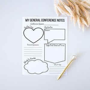 General Conference Notes Printable, General Conference Note, Journal ...
