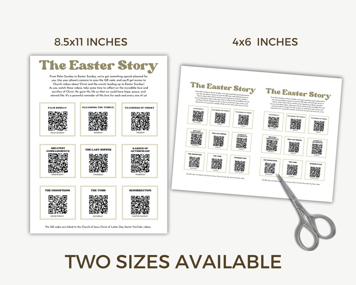 LDS Youth Easter Handout, LDS Easter Videos Countdown QR Code Handout ...
