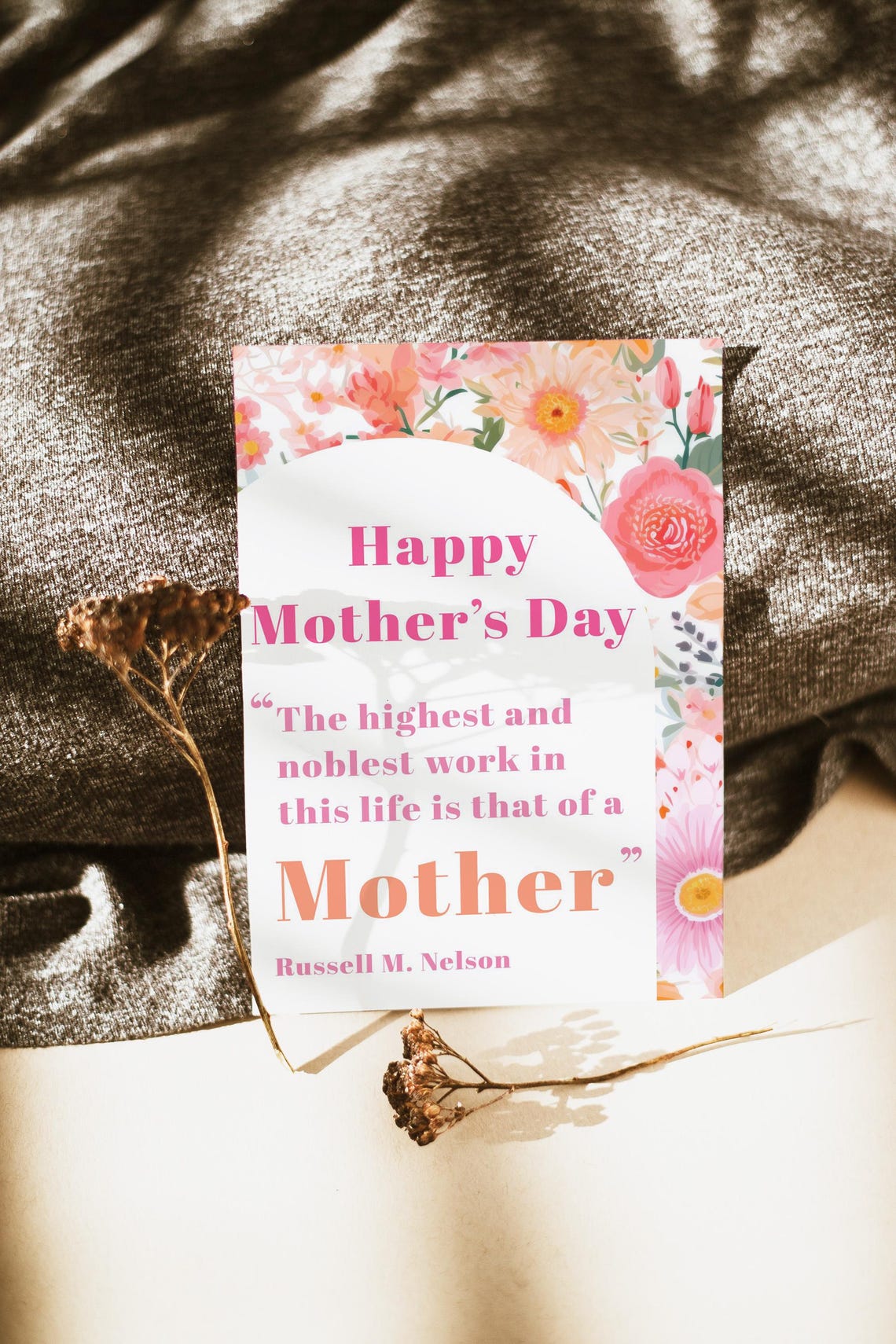 LDS Mother's Day Quote Card, LDS Mother's Day Card, Mother's Day ...