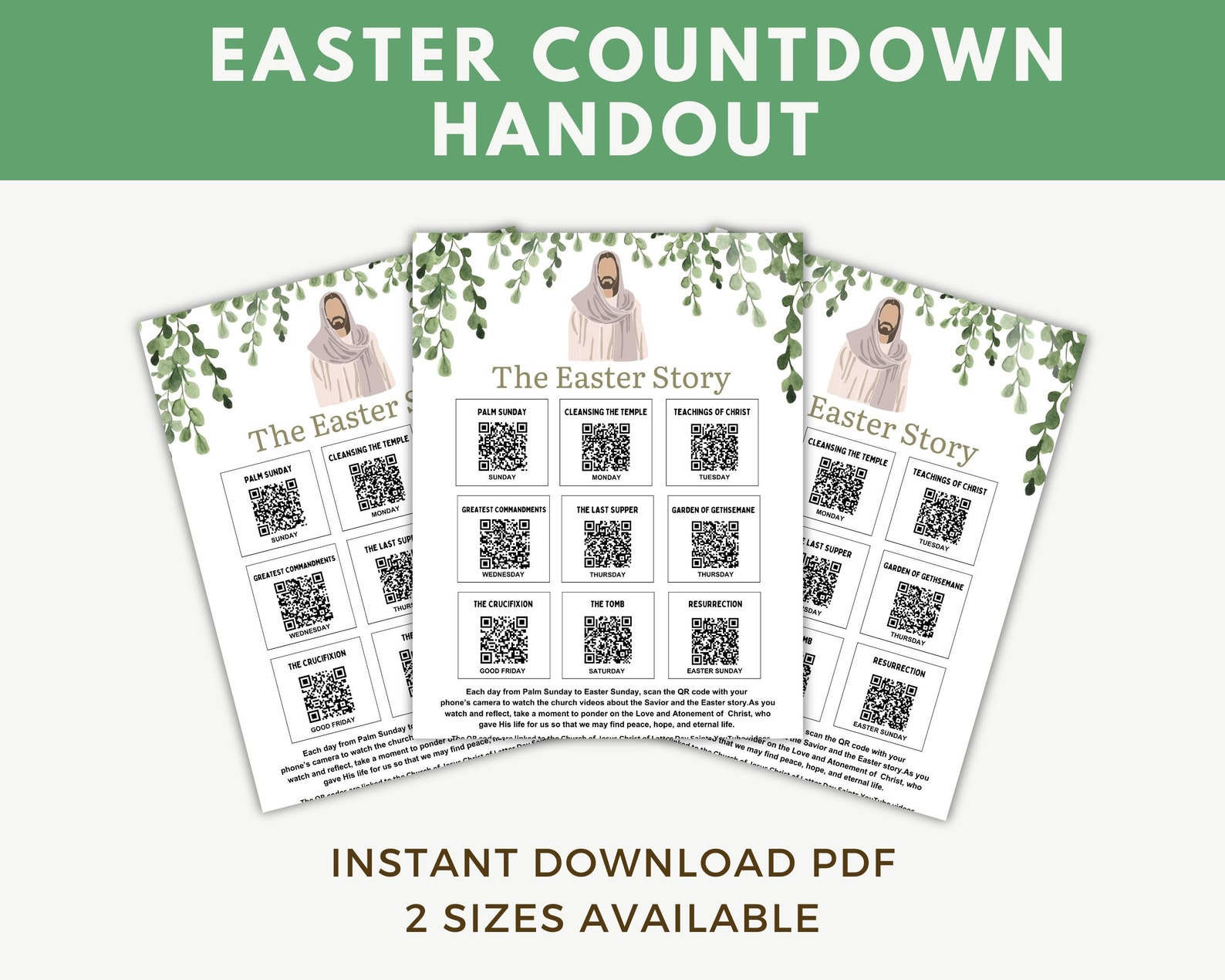 LDS Youth Easter Handout, LDS Easter Videos Countdown QR Code Handout ...