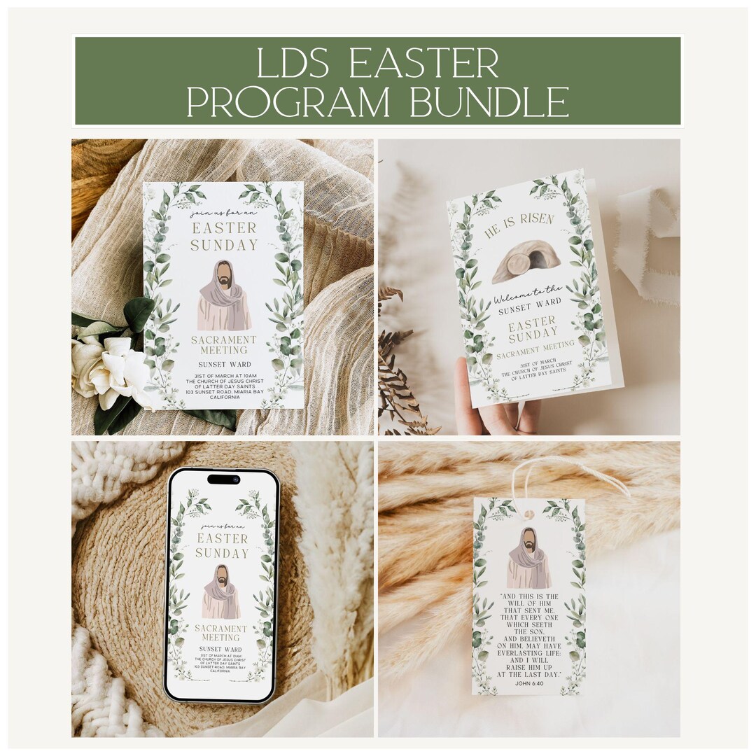 LDS Easter Sacrament Meeting Program Bundle, LDS Easter Program, Church ...