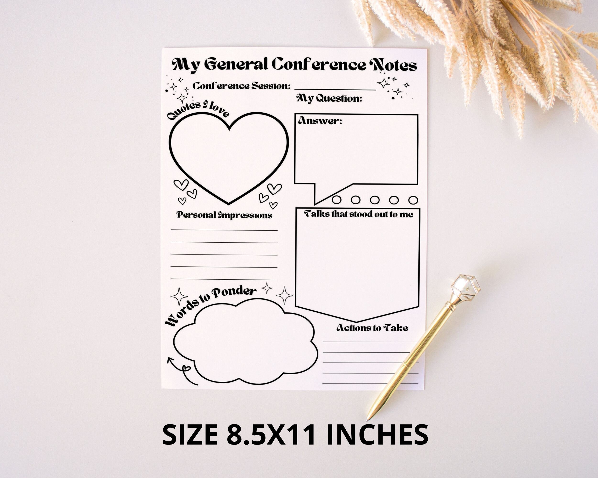 General Conference Notes Printable, Doodle General Conference Note ...