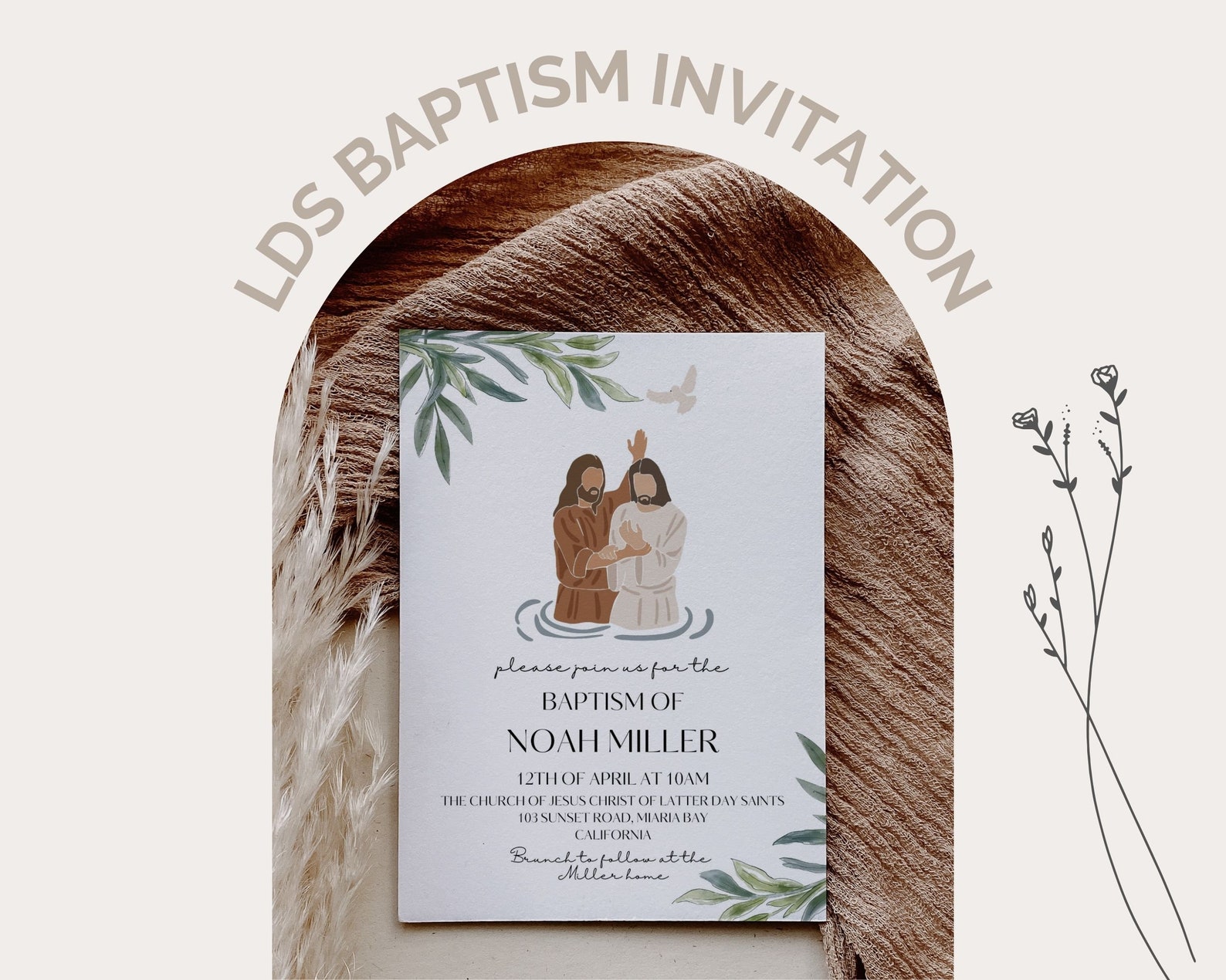 LDS Baptism Invitation Canva Template, Baptism Invitation, Great to Be ...