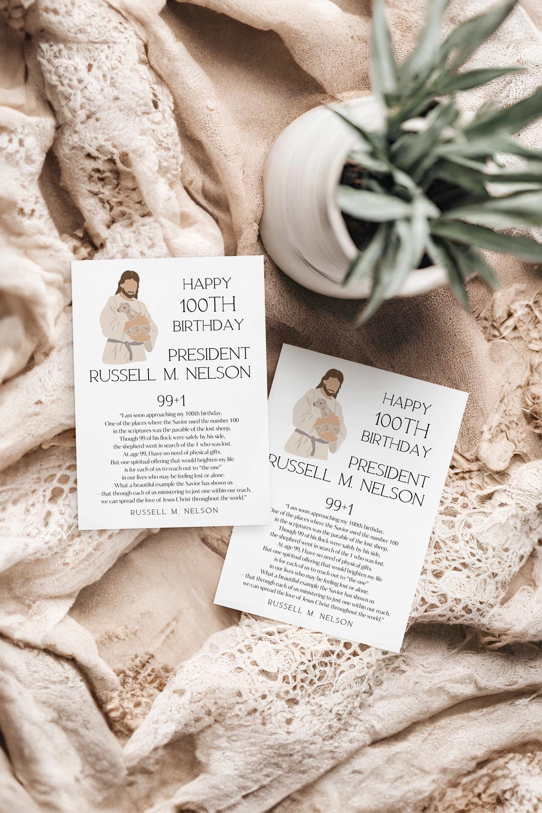 President Nelson Birthday Handout, 99+1 Handout, Relief Society ...