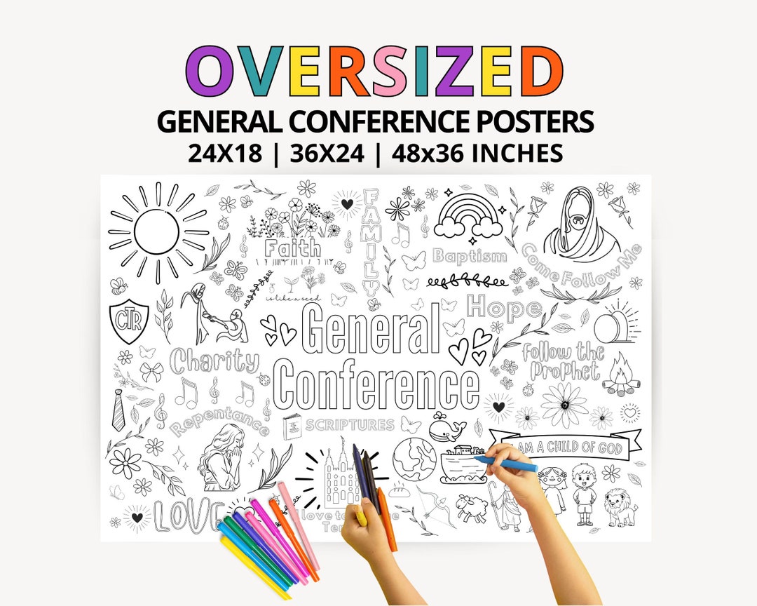 General Conference Coloring Poster Instant Download, Oversized Coloring ...