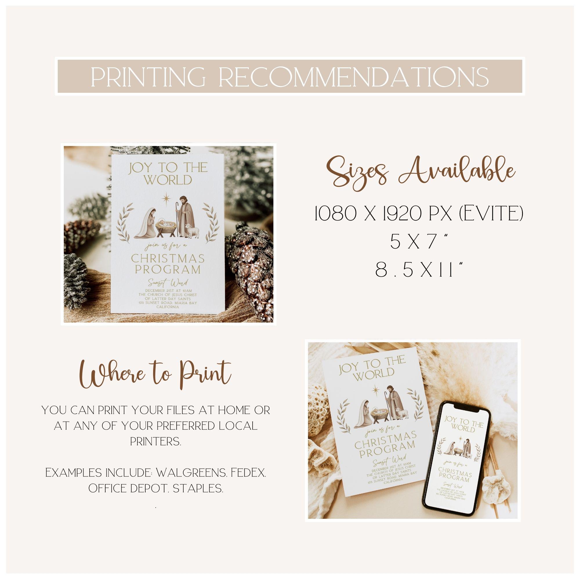 LDS Christmas Program Invitation, Christmas Sacrament Meeting ...