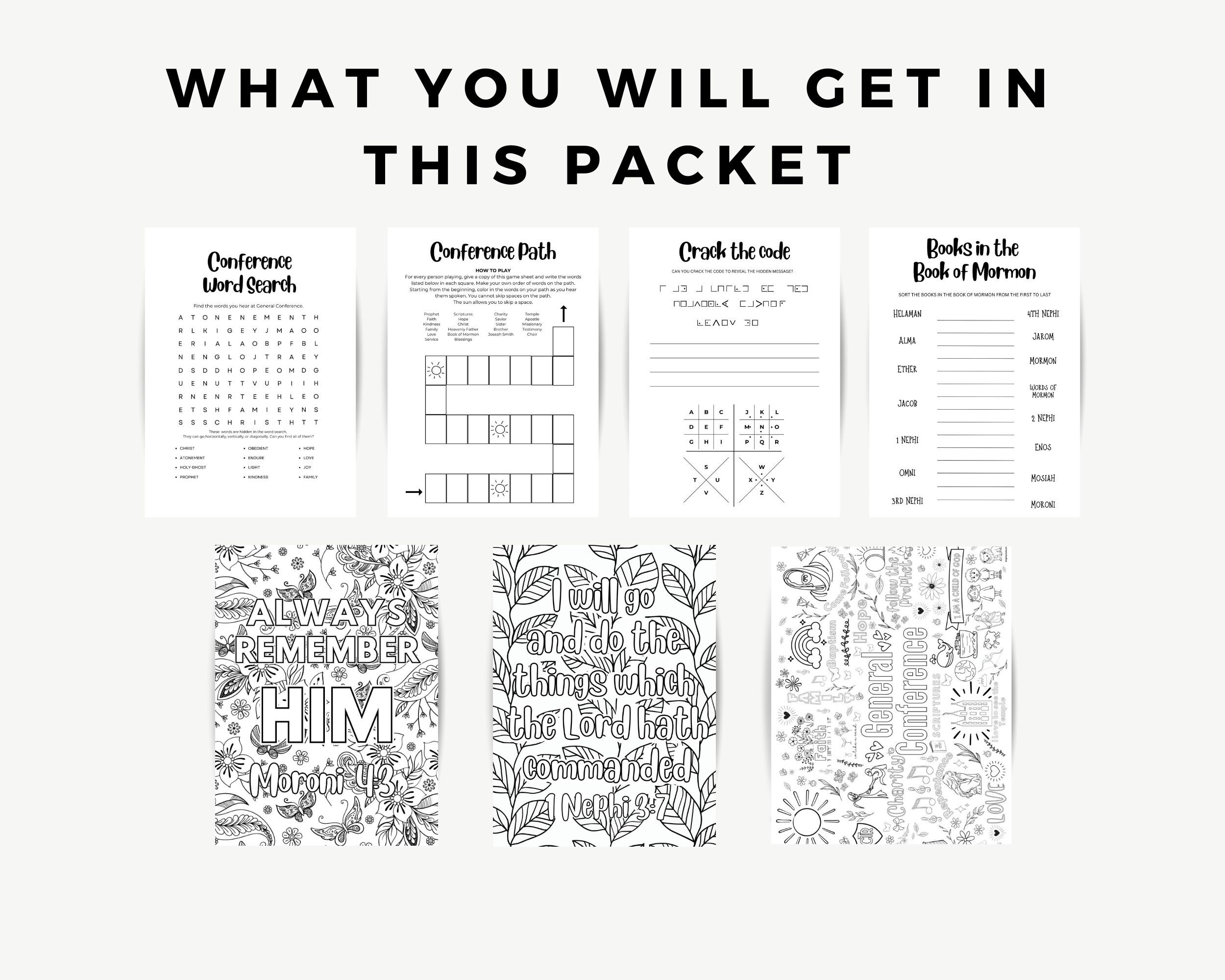 General Conference Packet for Kids 2024, Senior Primary General ...