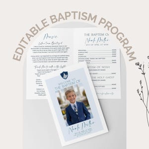 LDS Baptism Program Boy, Baptism Program LDS Boy, Great to Be 8, Blue LDS Baptism Program, Boy ...