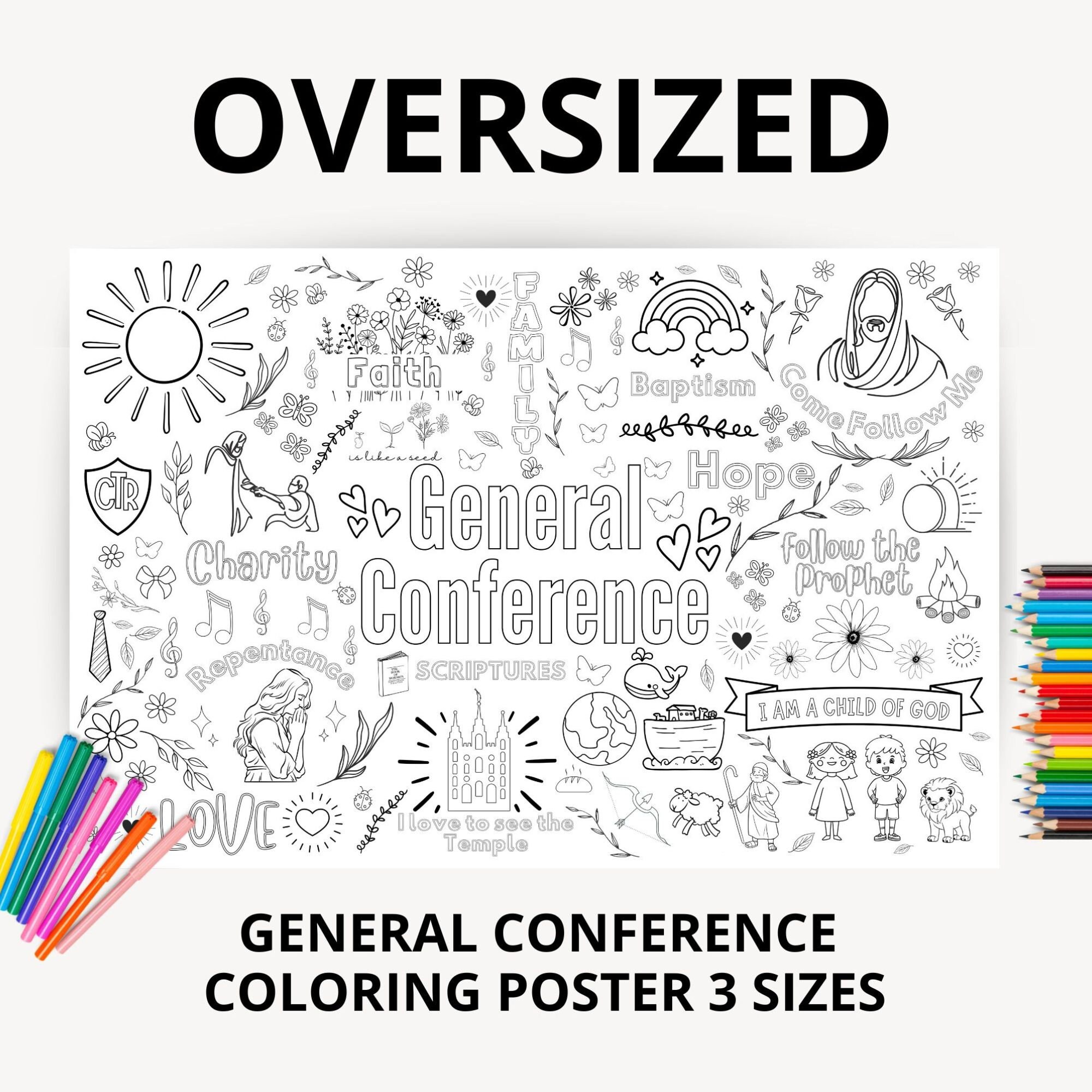 General Conference Coloring Poster Instant Download, Oversized Coloring ...