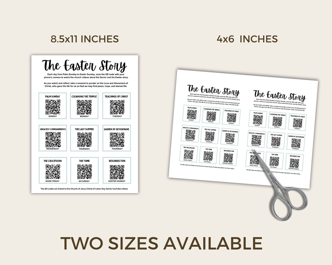 LDS Easter Handout, LDS Easter Videos Countdown QR Code Handout, Youth ...