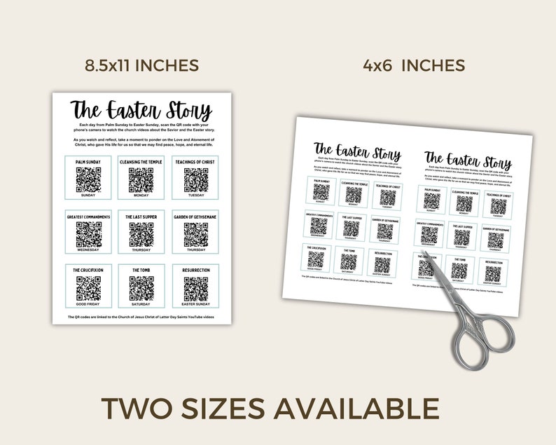 LDS Easter Handout, LDS Easter Videos Countdown QR Code Handout, Youth ...